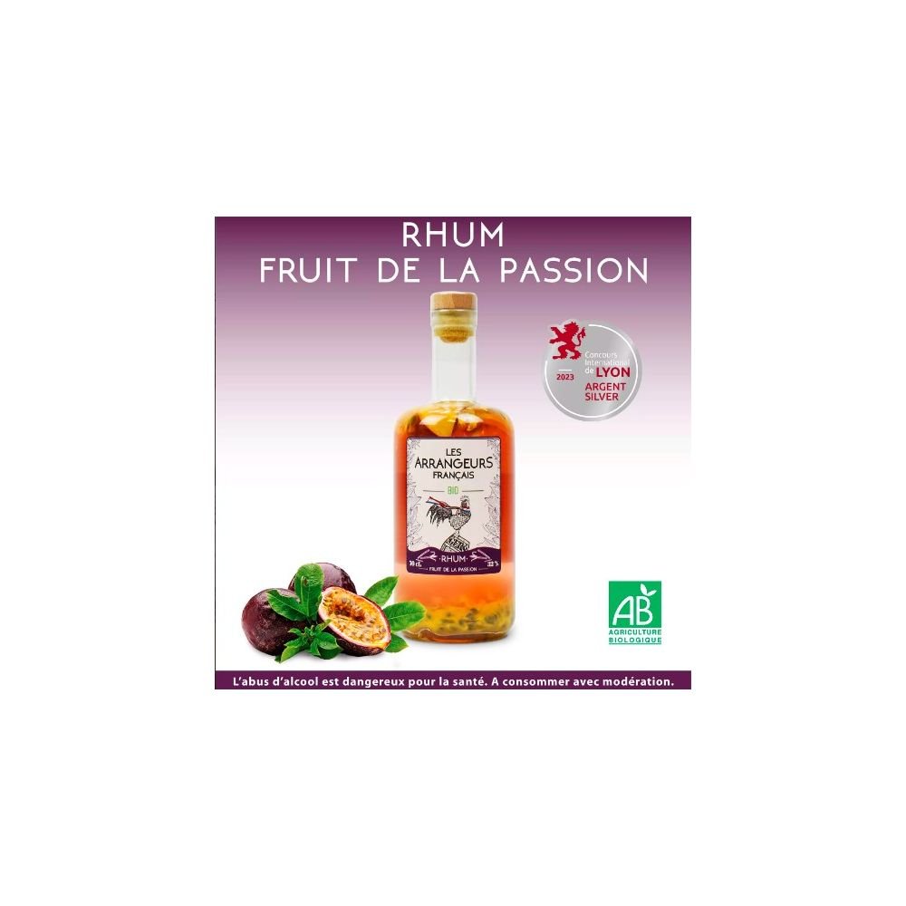 RHUM ARRANGE BIO FRUIT DE LA PASSION 70CL • POP'IZ & GREENP'IZ